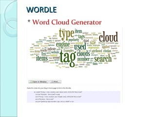 ICT WORKSHOP 2- Wordle and Worsift | PPT