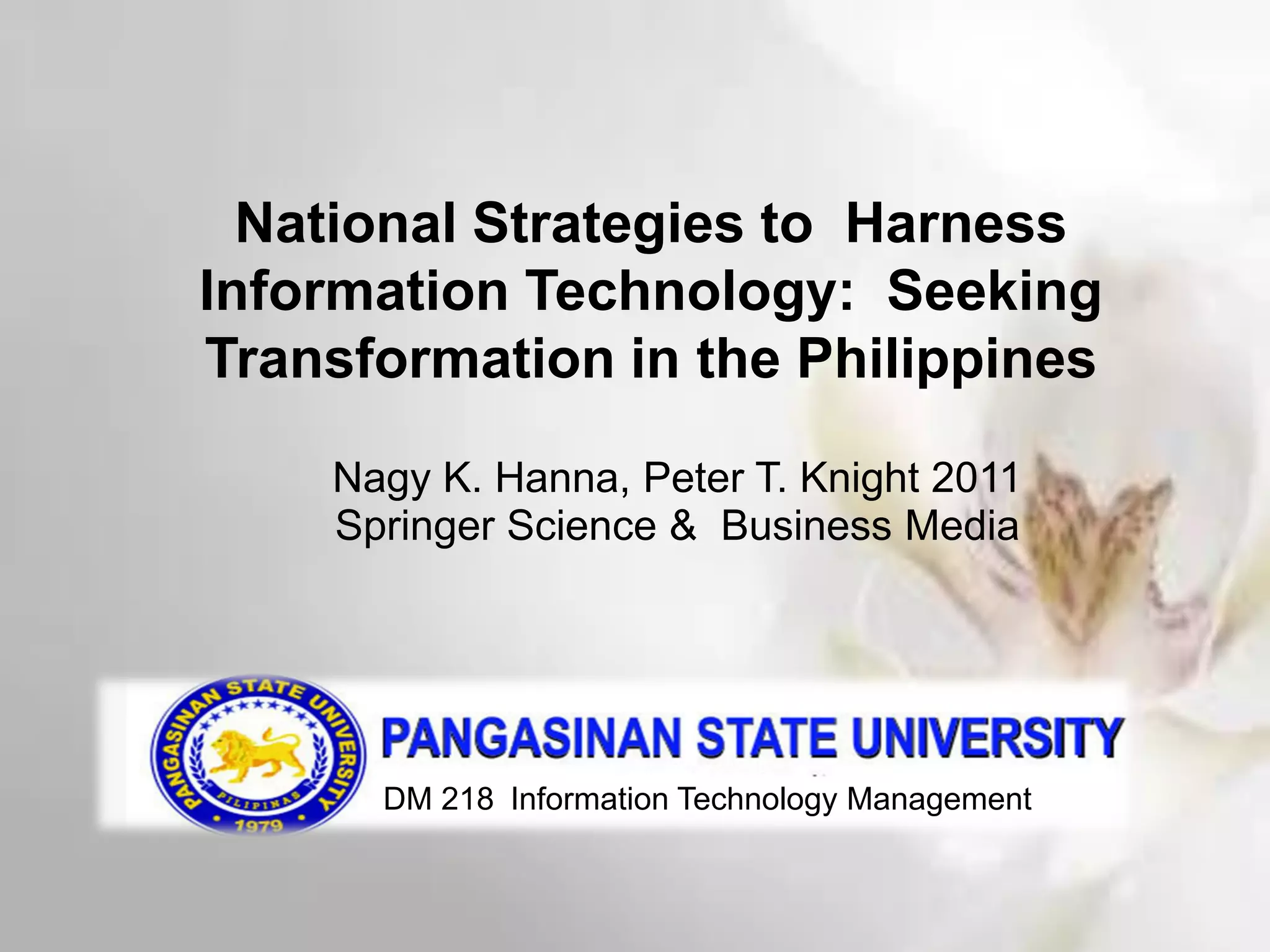 Harness IT: Seeking Transformation in the Philippines | PDF