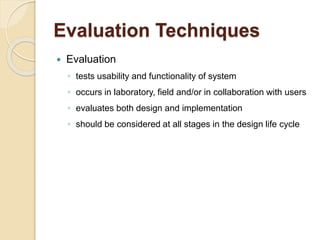 HCI_chapter_09-Evaluation_techniques | PPTX