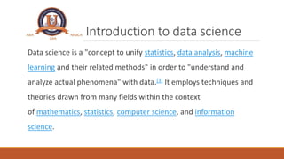 introduction to data science | PPT