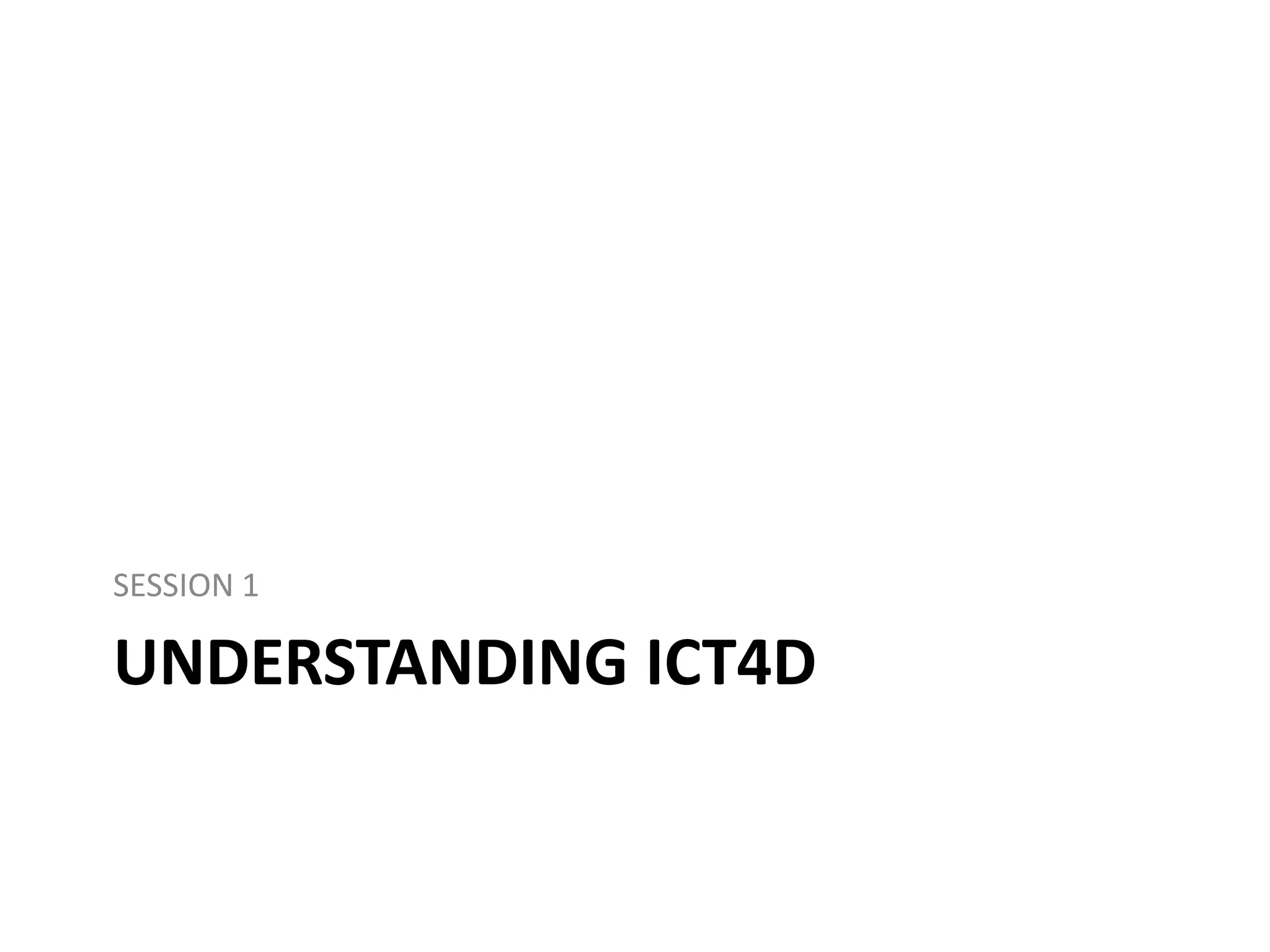 Overview of ICT for Development (ICT4D) | PPTX | Internet | Computing