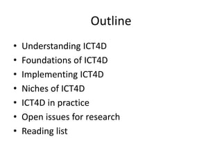 Overview of ICT for Development (ICT4D) | PPT
