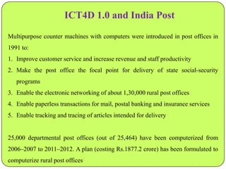 ICT4D: Indian Post Office | PPTX