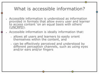 Guidelines for Accessible Information | PPT