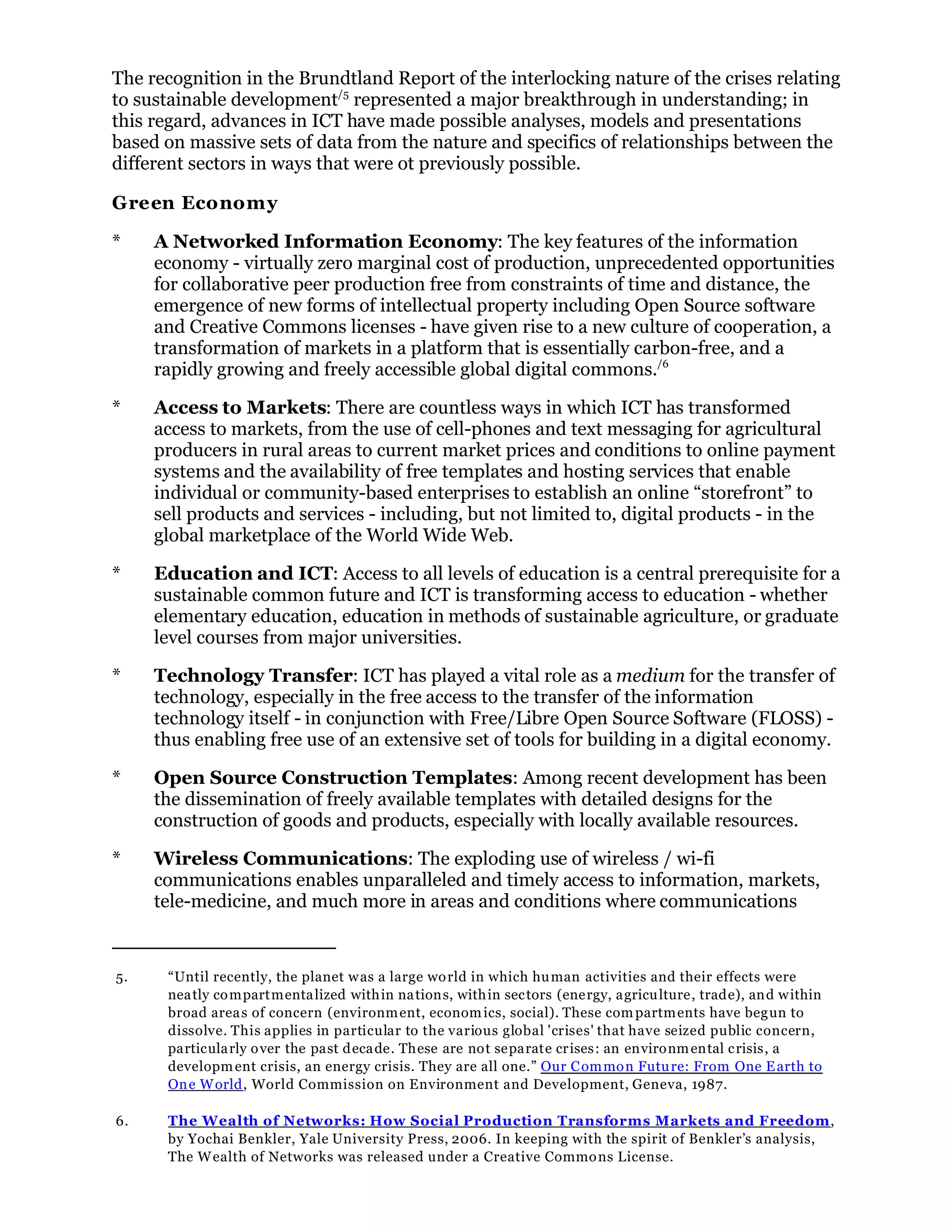 Information & Communications Technologies: Critical Foundation for a ...