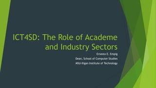 ICT4SD: The Role of Academe and Industry Sectors | PDF | Professional ...