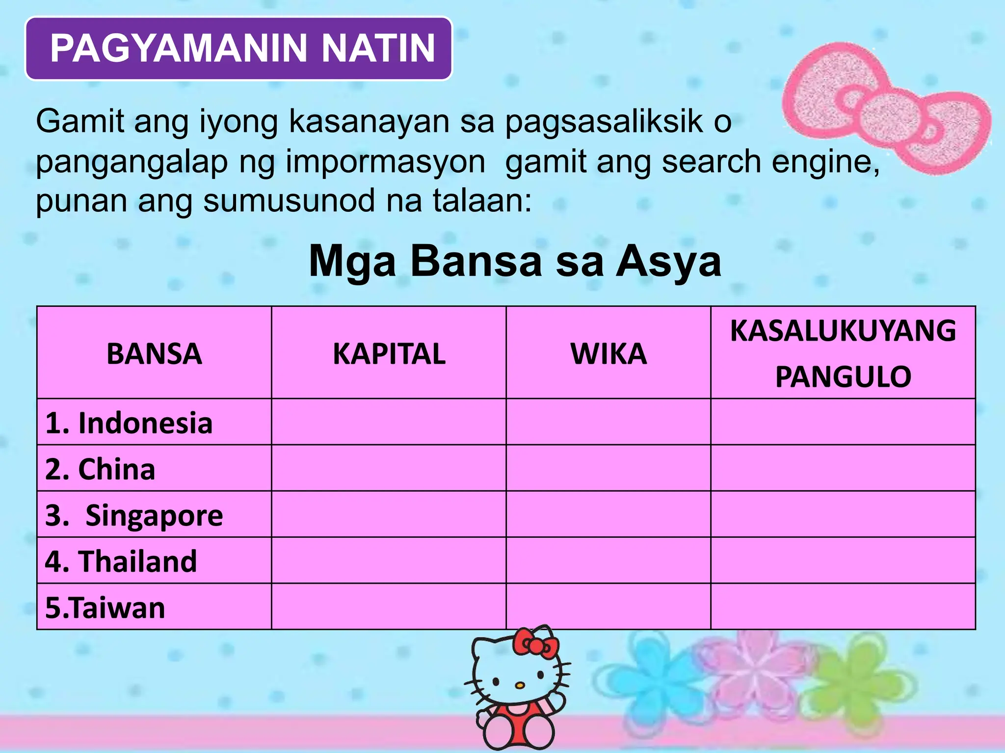 ICT 5 YUNIT 1 ARALIN 10 PANGANGALAP NG IMPORMASYON GAMIT ANG ICT.pptx