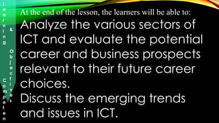 Sectors of ICT and Its Career and Business Opportunities pptx | PPTX
