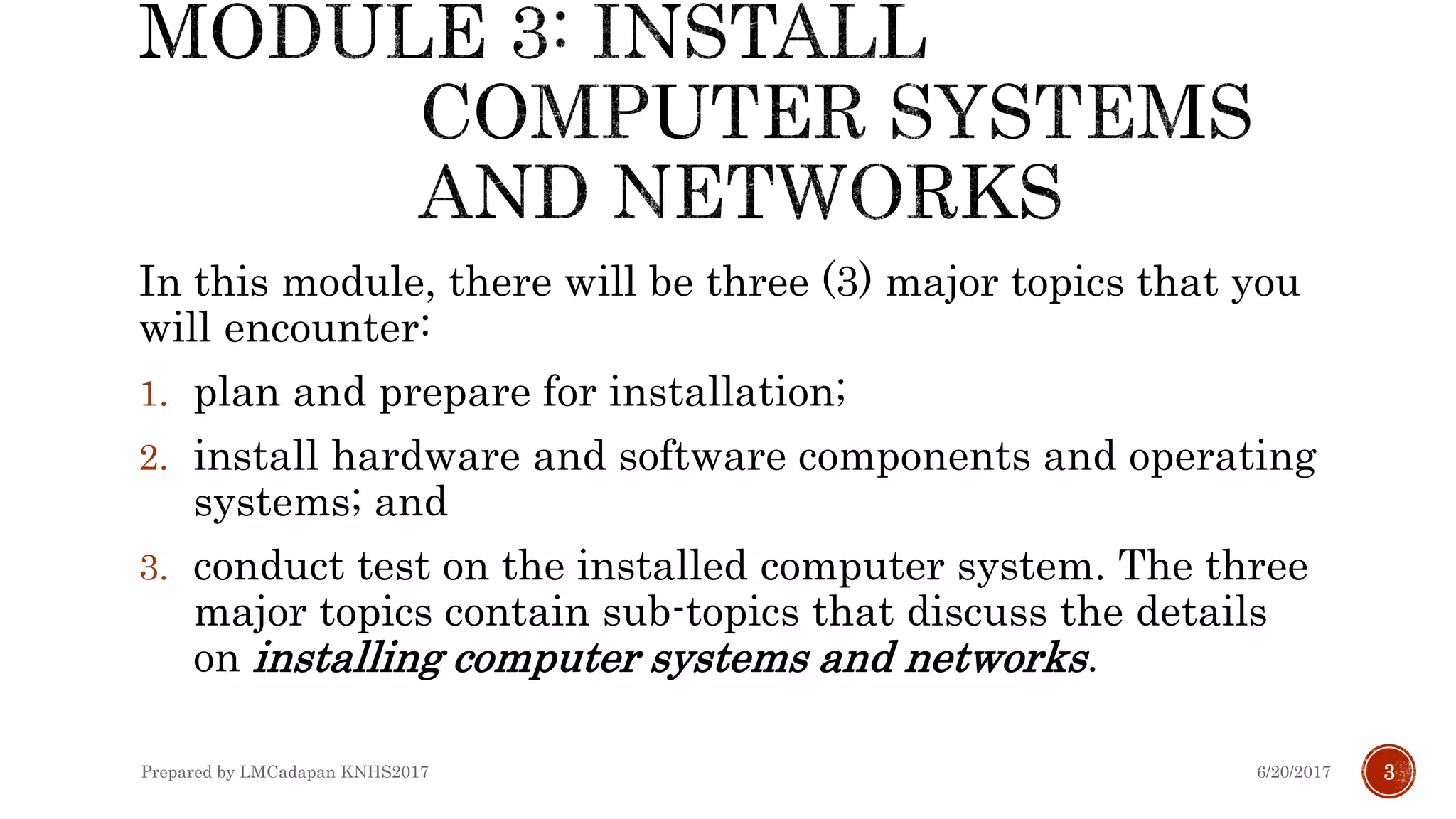 Ict 9 module 3 introduction | PPTX