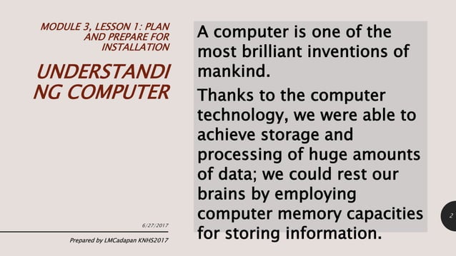 Ict 9 module 3, lesson 1.2 understanding computers | PPTX | Internet ...