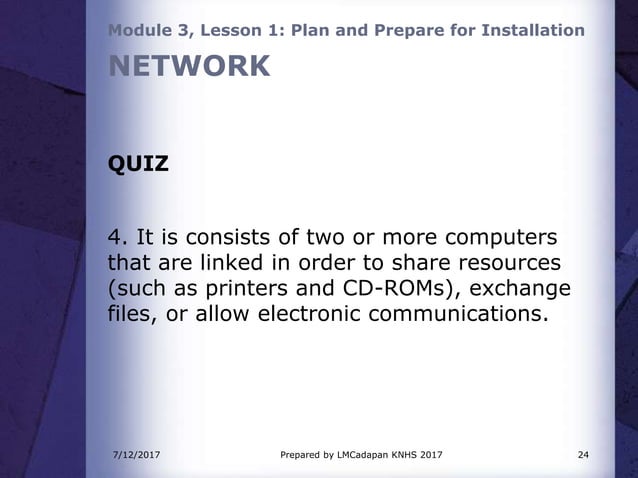 Ict 9 module 3, lesson 1.4 network | PPTX