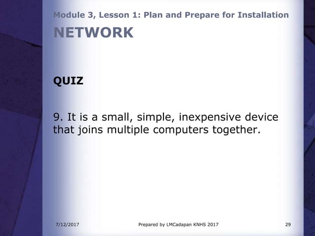 Ict 9 module 3, lesson 1.4 network | PPTX