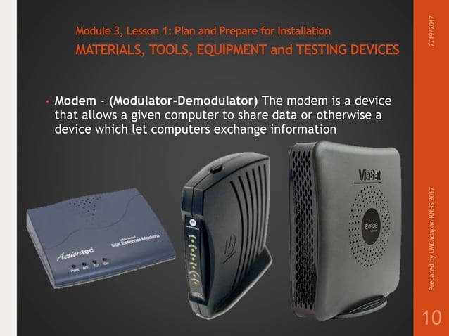 Ict 9 module 3, lesson 1.5 materials, tools, equipment and testing ...