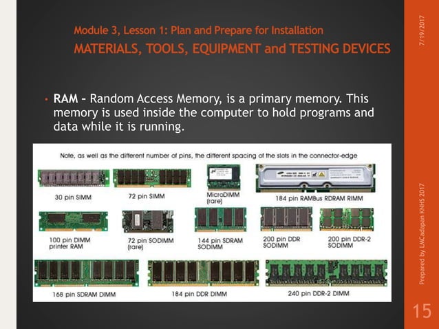 Ict 9 module 3, lesson 1.5 materials, tools, equipment and testing ...