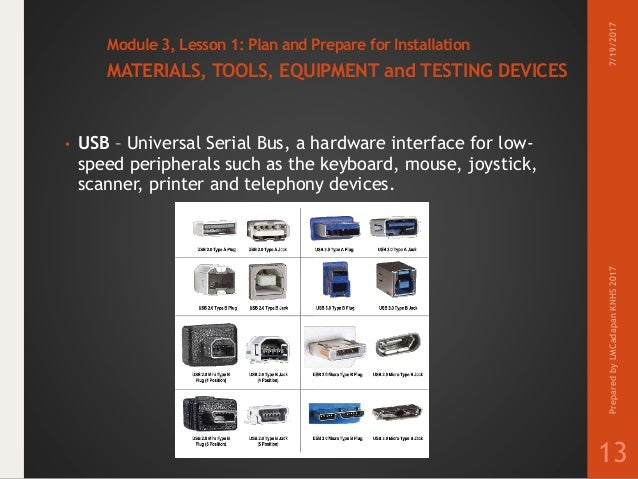 Ict 9 module 3, lesson 1.5 materials, tools, equipment and testing de…