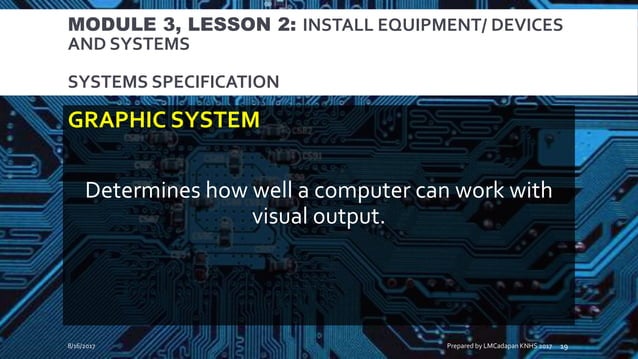Ict 9 module 3, lesson 2.2 system's specification | PPTX