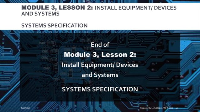 Ict 9 module 3, lesson 2.2 system's specification | PPTX