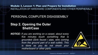 Ict 9 module 3, lesson 2.3 installation of hardware components and ...