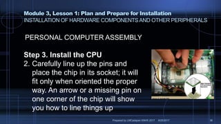 Ict 9 module 3, lesson 2.3 installation of hardware components and ...