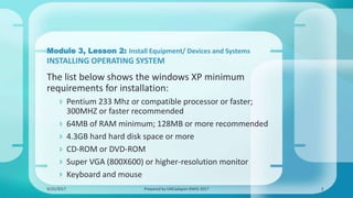 Ict 9 module 3, lesson 2.4 installing operating system (windows xp ...