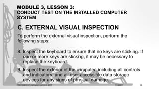 Ict 9 module 3, lesson 3 conducting test on the installed computer ...
