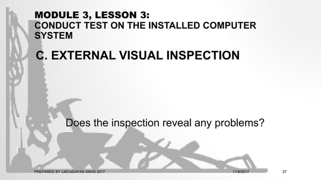 ict9module3lesson3conductingtestontheinstalledcomputersystem ...