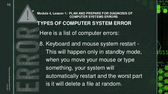 Ict 9 module 4, lesson 1.2 types of computer system errors