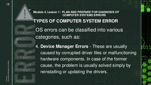 Ict 9 module 4, lesson 1.2 types of computer system errors