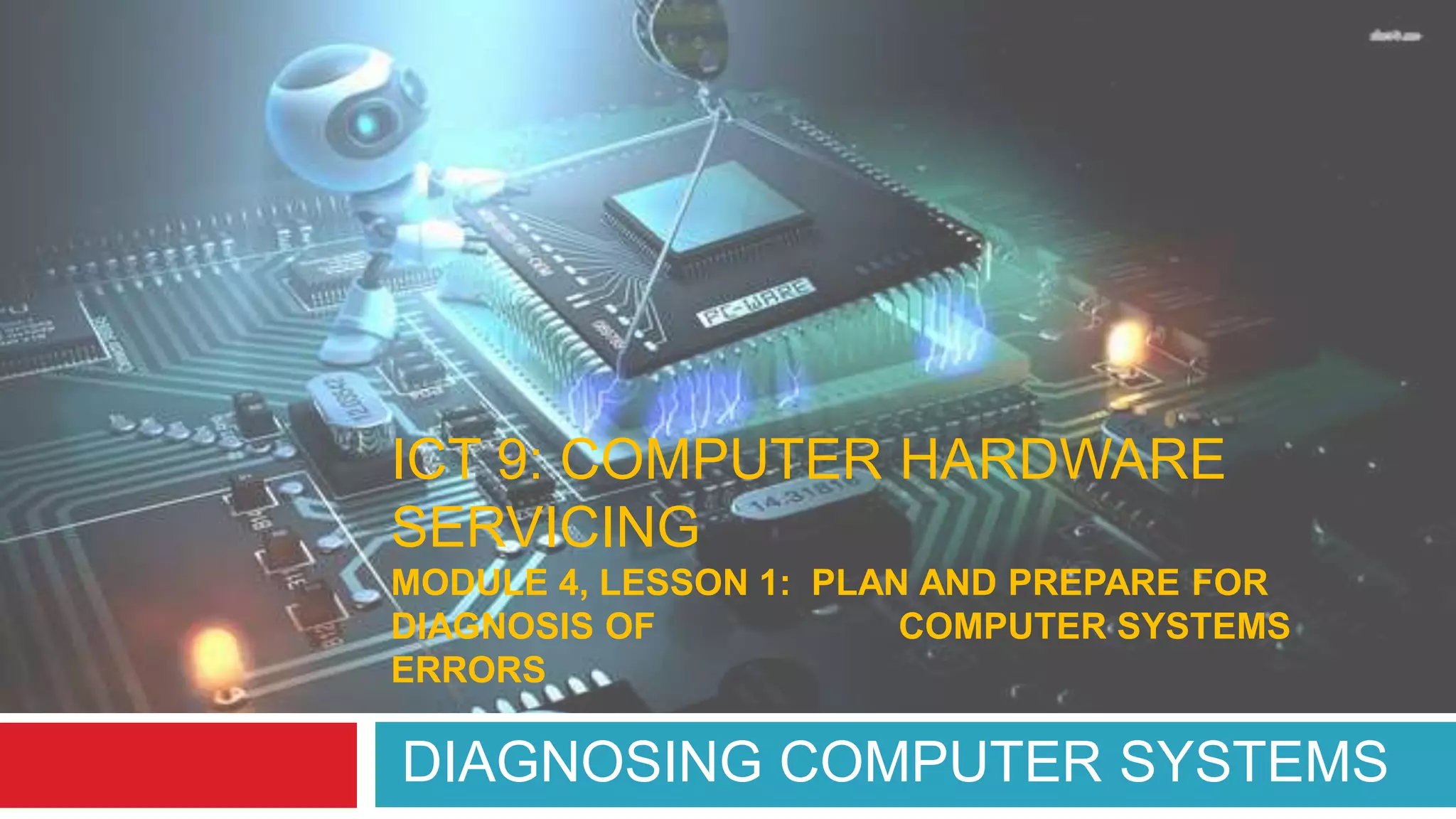 Ict 9 module 4, lesson 1.3 diagnosing computer systems | PPTX
