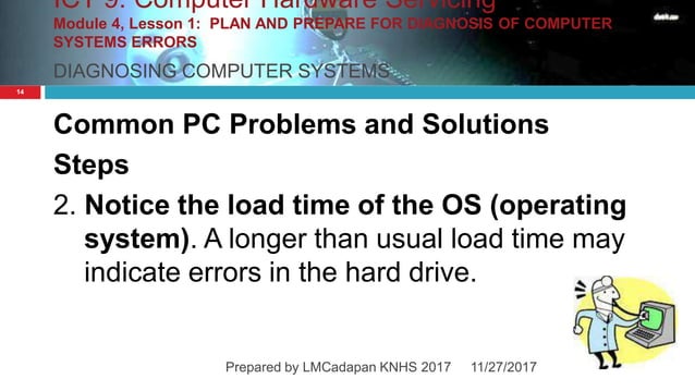 Ict 9 module 4, lesson 1.3 diagnosing computer systems | PPTX