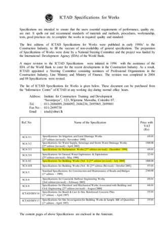 Ictad specifications-for-works | DOCX