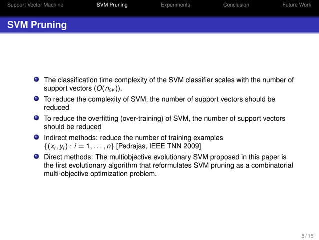 A Multi Objective Genetic Algorithm For Pruning Support Vector Machines Pdf
