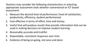 Ict and assessment of learning | PPTX