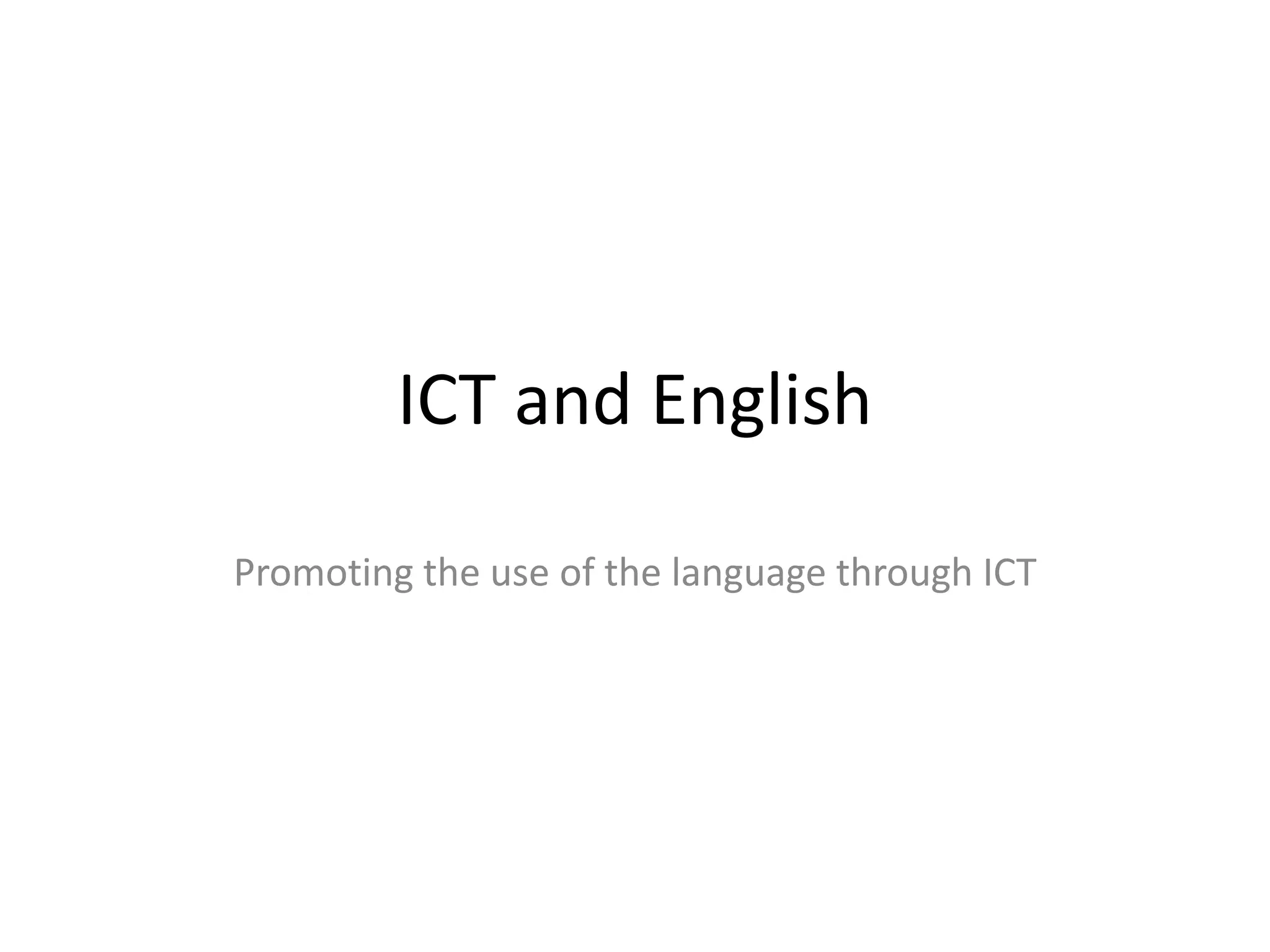 Ict and english | PPTX