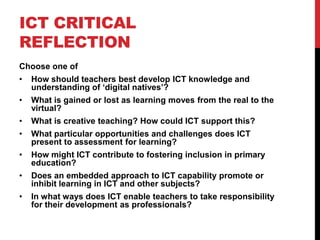 Y3 ICT and the Foundation Subjects - Lecture 1 | PPTX