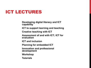 Y3 ICT and the Foundation Subjects - Lecture 1 | PPTX