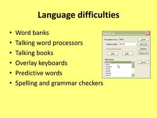 Ict and special educational needs (sen) | PPTX