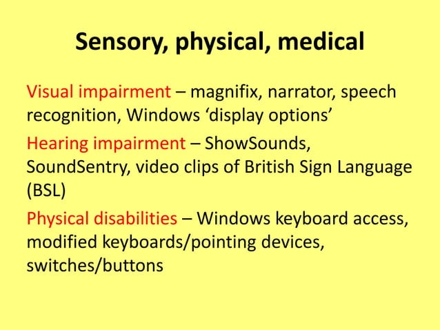 Ict and special educational needs (sen) | PPT