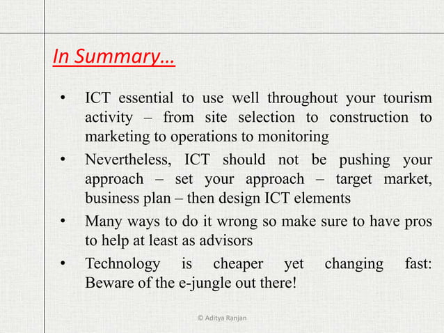 (Ict) and tourism | PPTX | Internet | Computing