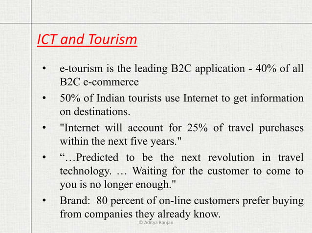(Ict) and tourism | PPTX | Internet | Computing