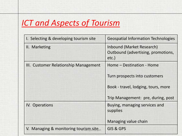 (Ict) and tourism | PPTX | Internet | Computing