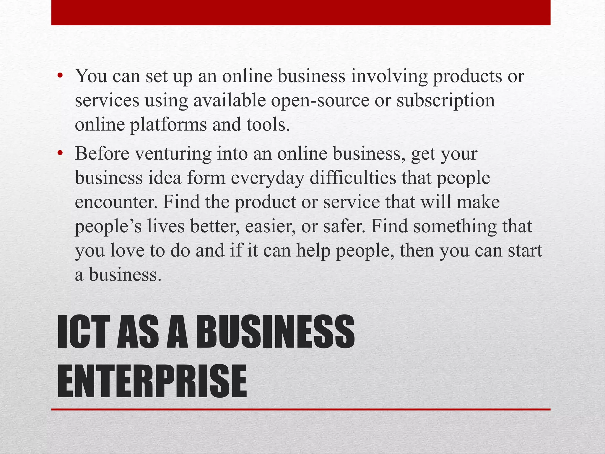 Ict application in business | PPTX