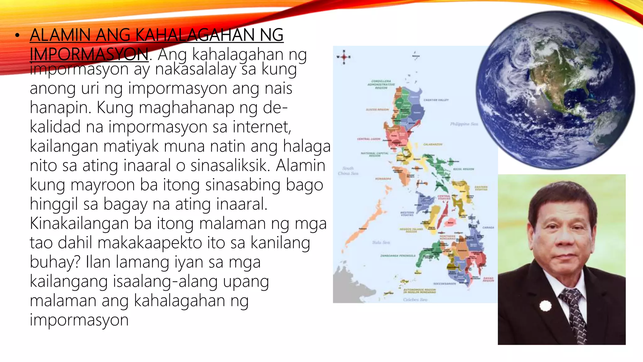 Ict aralin 12 pangangalap at pagsasaayos ng impormasyong gamit ang ict ...
