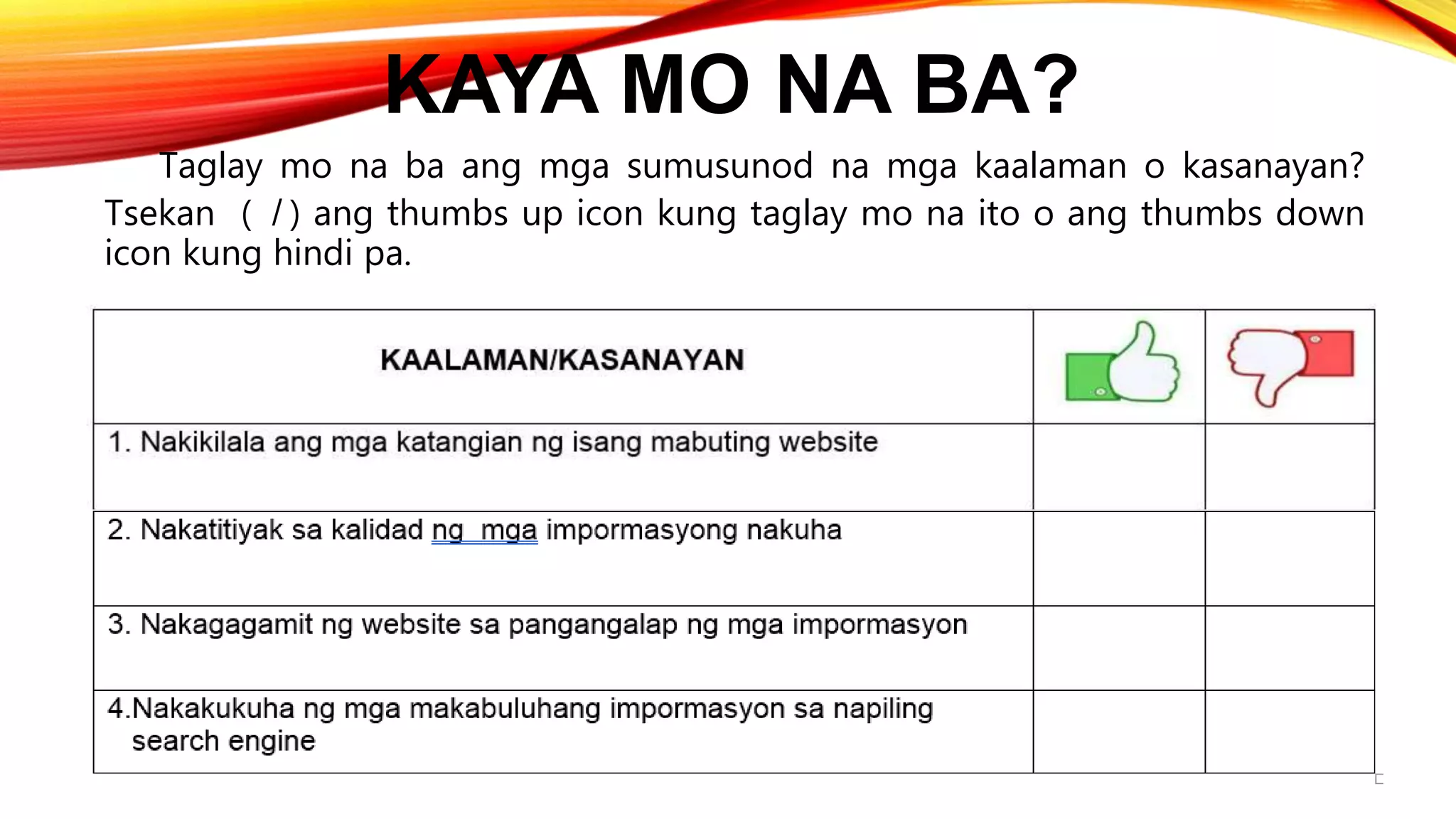 Ict aralin 12 pangangalap at pagsasaayos ng impormasyong gamit ang ict ...