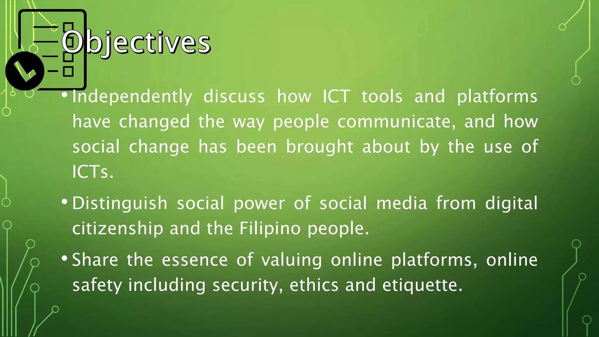 ICT as a Platform for Change | PPTX