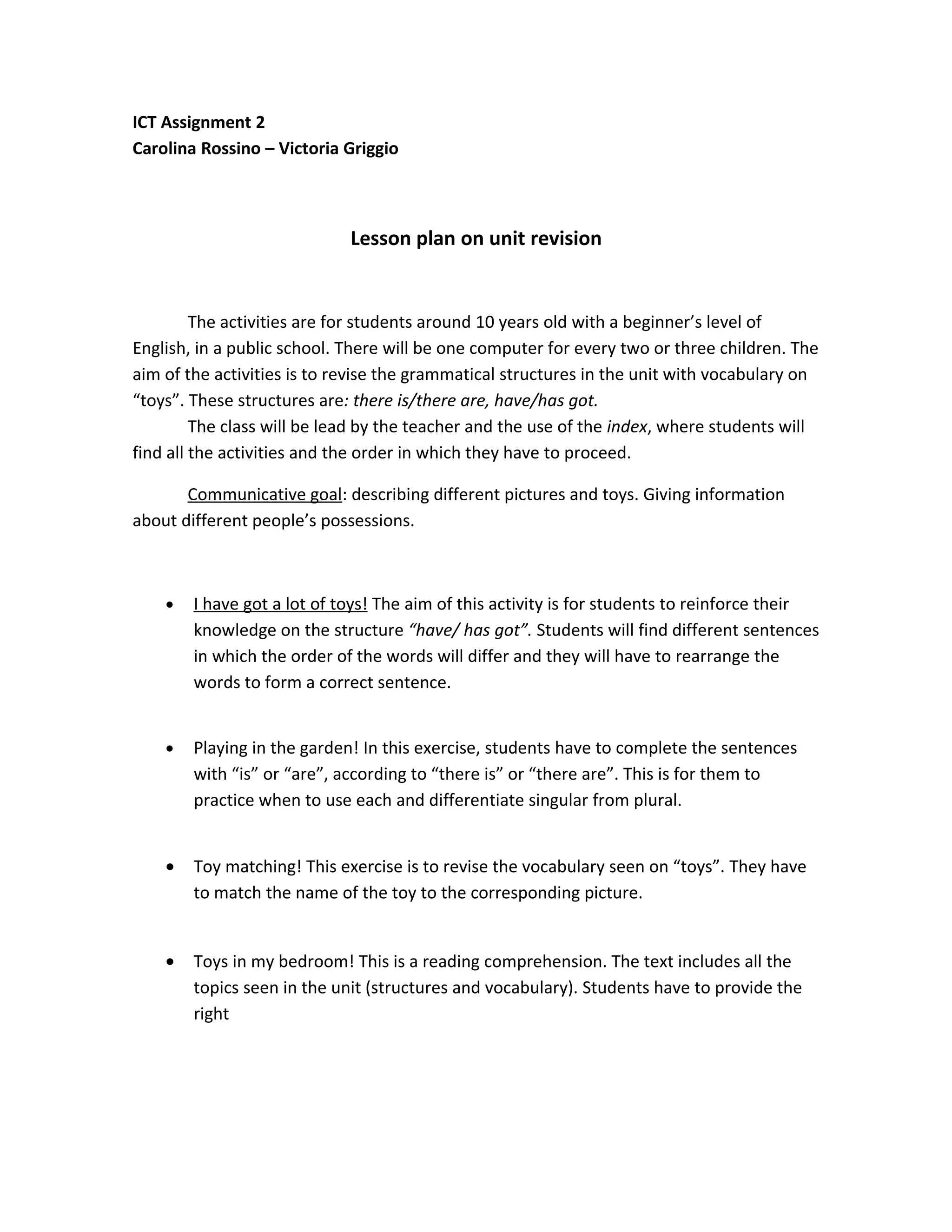 Ict assignment 2 | DOC