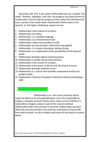 Title name is : Introduction to mathematics | DOC