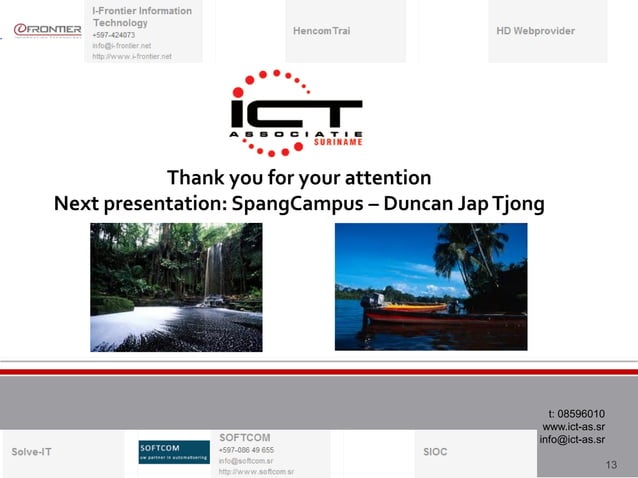ICT Association Suriname at Virtual Educa Caribbean 2012 | PPT