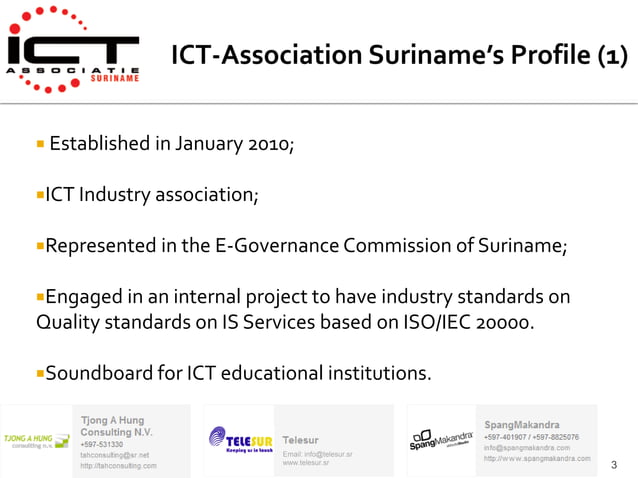 ICT Association Suriname at Virtual Educa Caribbean 2012 | PPT