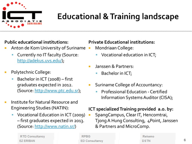 ICT Association Suriname at Virtual Educa Caribbean 2012 | PPT